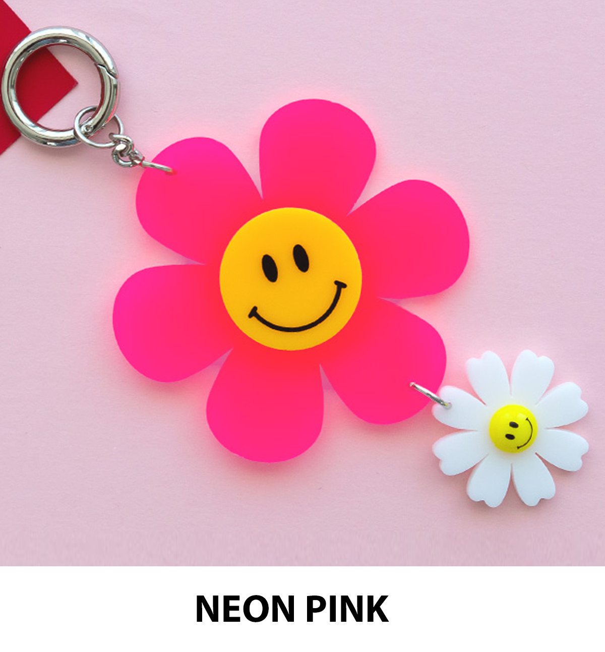Smiling Flower Acrylic Keyring