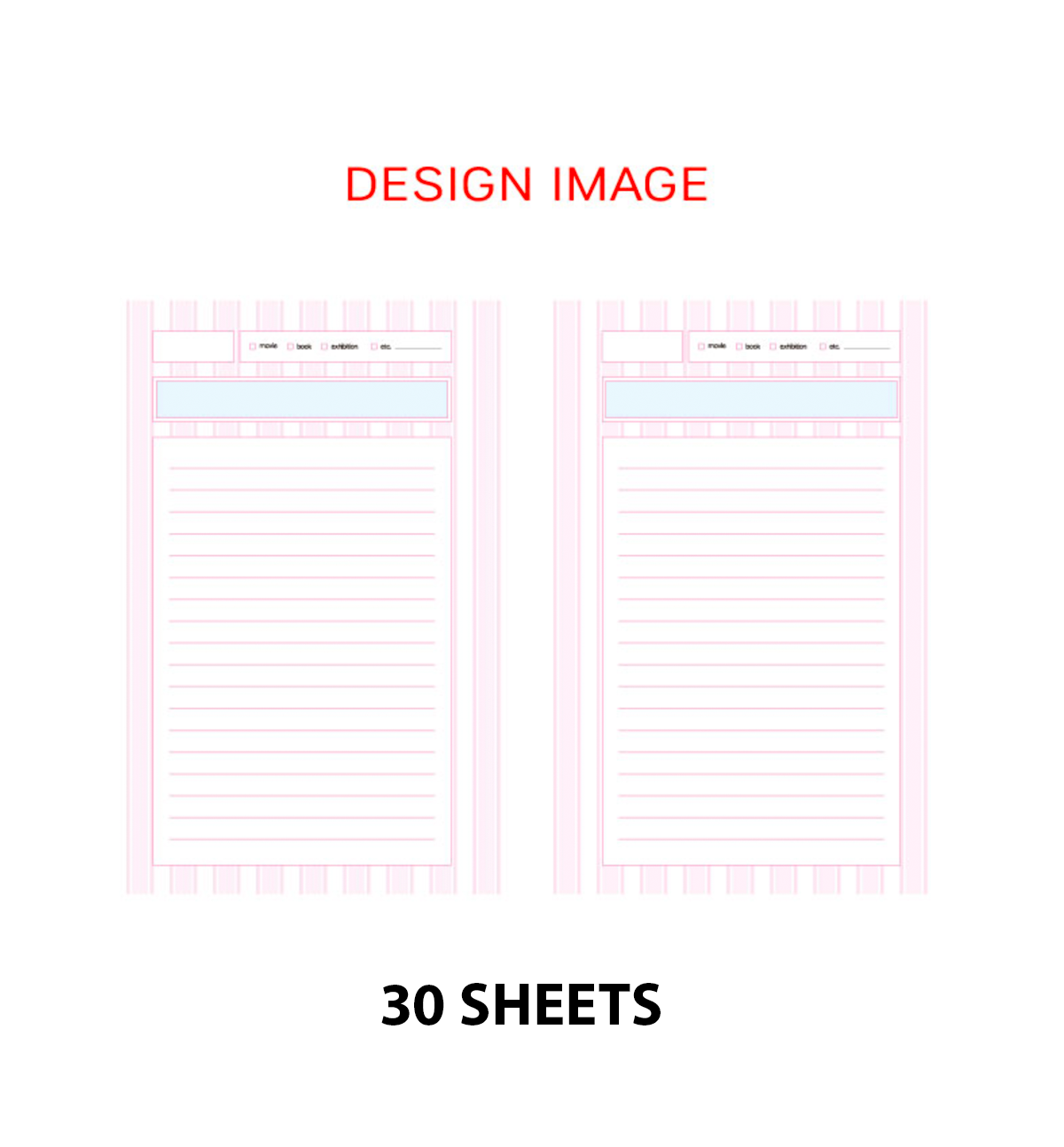 A6 Review Note Paper Refill [Pink]