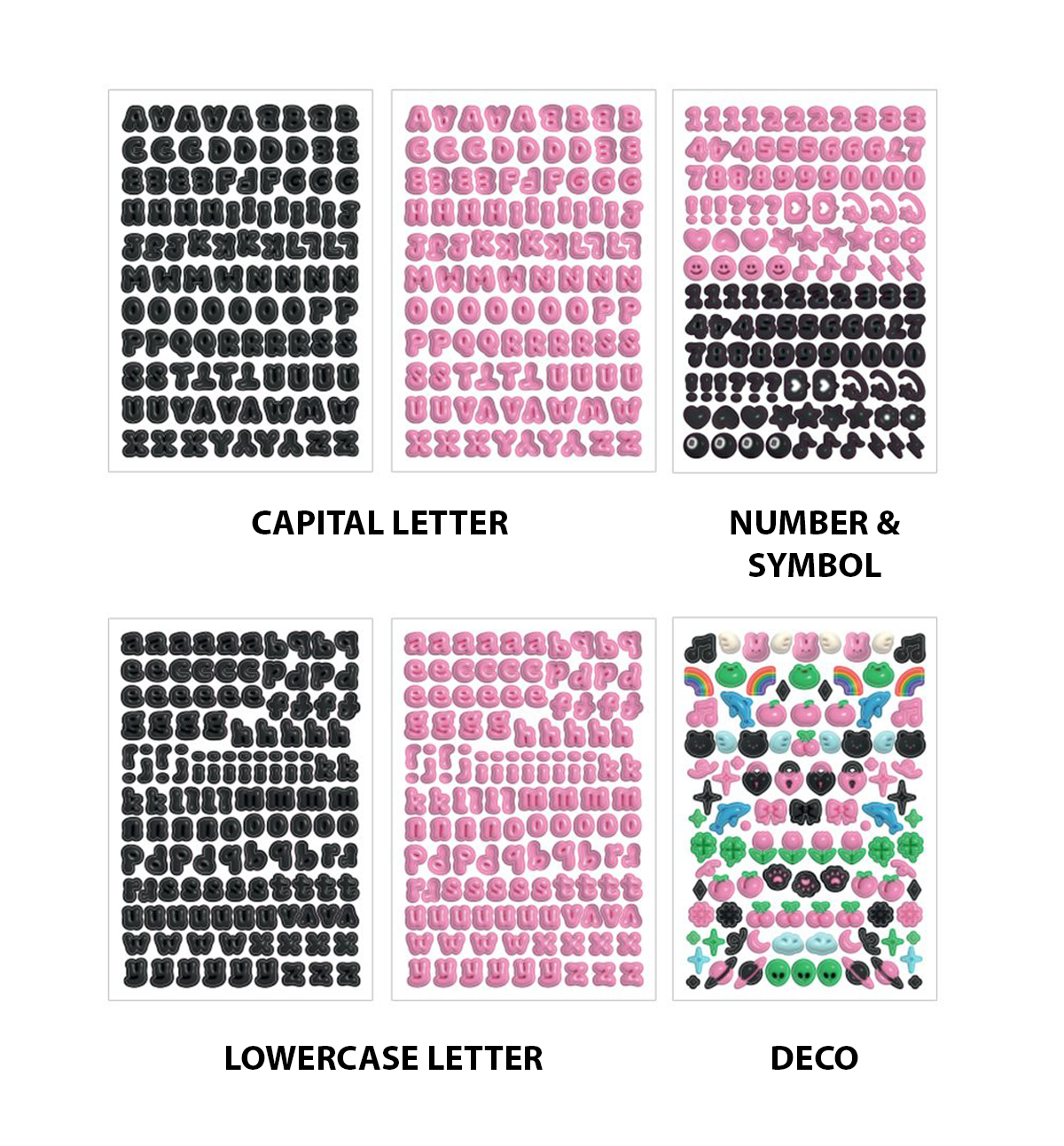 Puffer Alphabet Sticker Pack [6 Sheets]