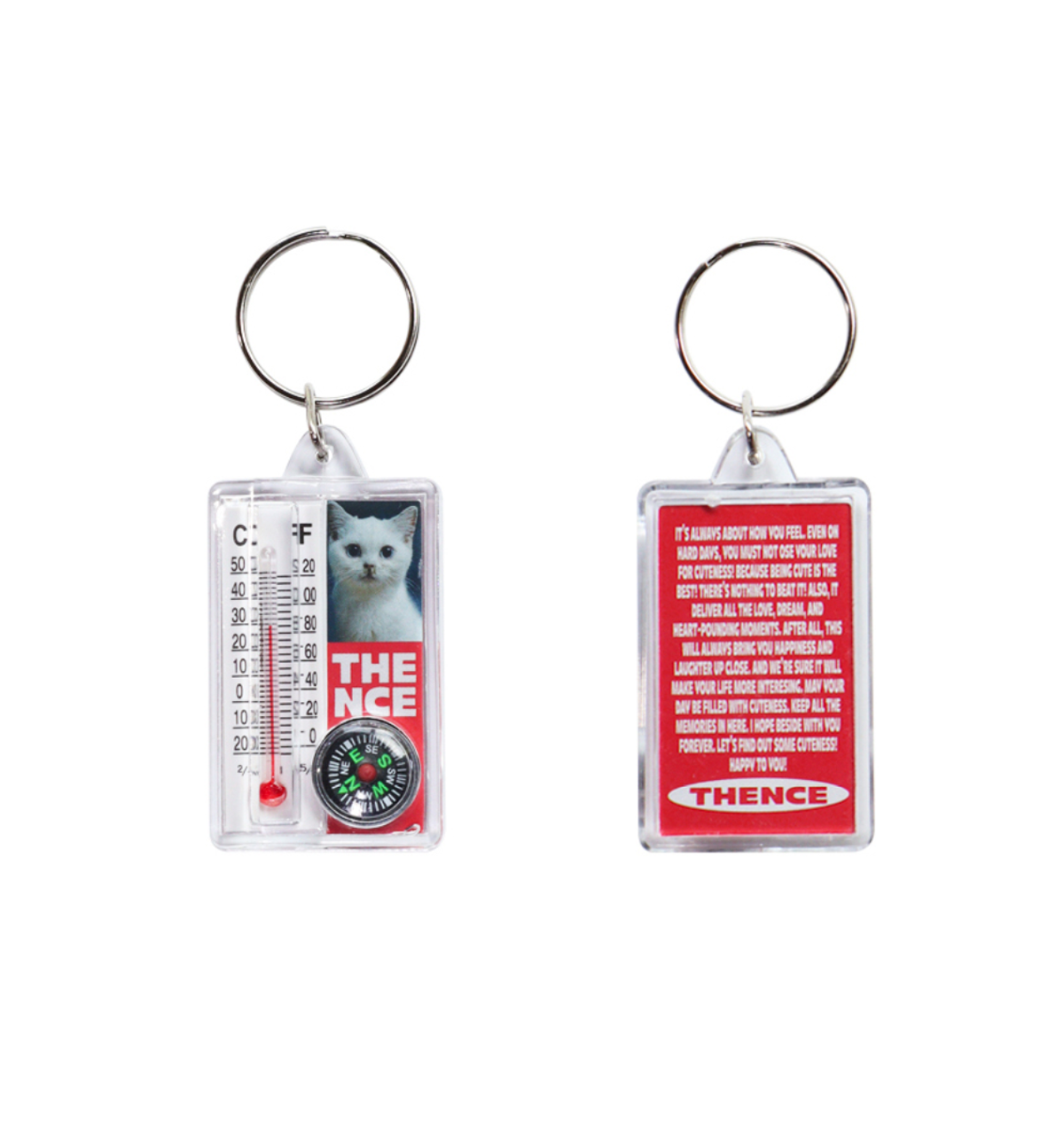 Thermometer Cat Acrylic Keyring
