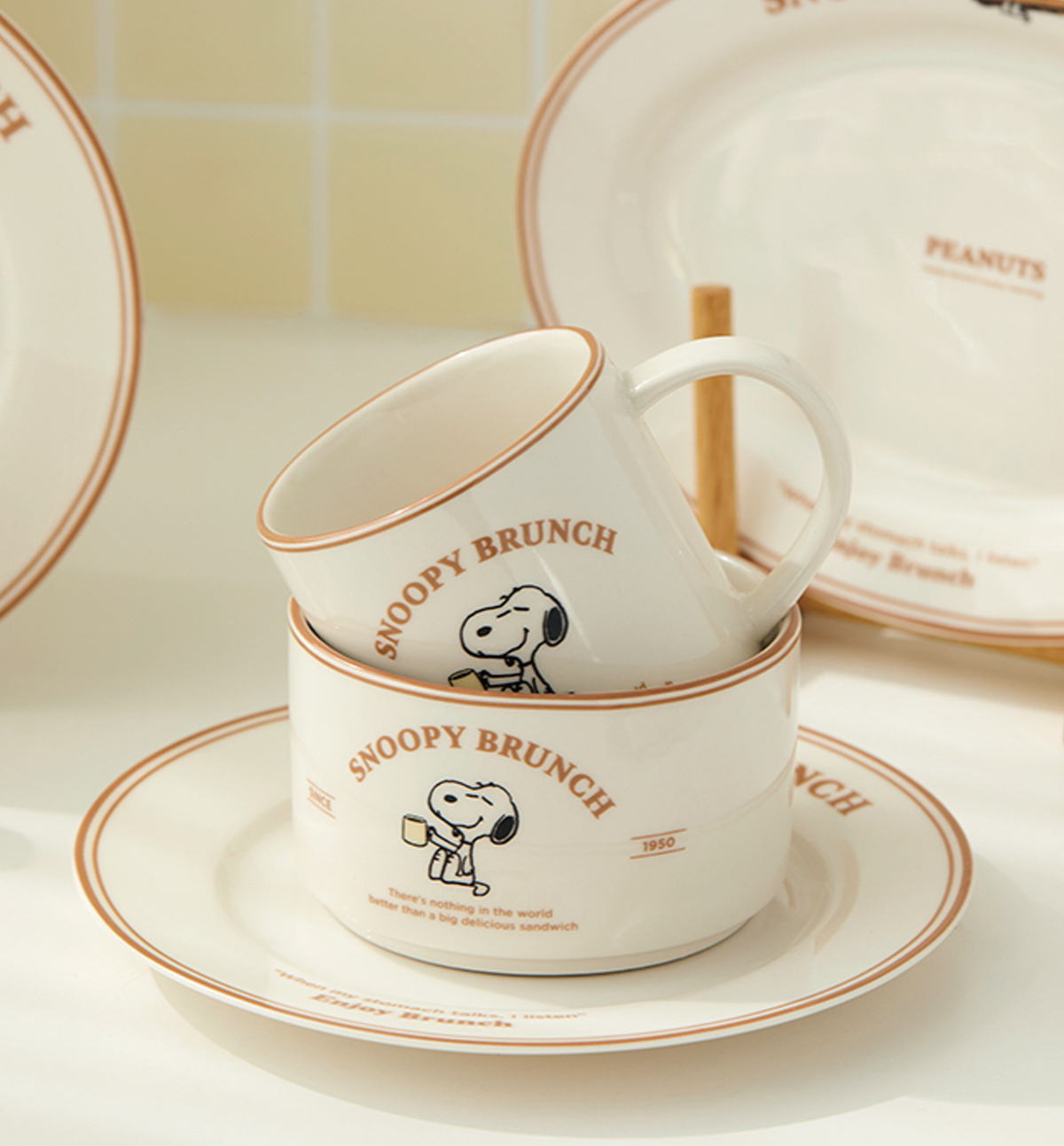 Peanuts Snoopy Mug Cup [Brown Line]