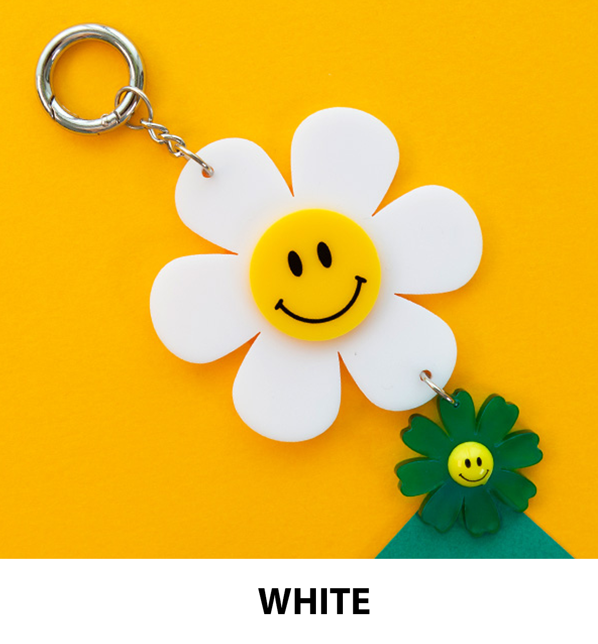 Smiling Flower Acrylic Keyring