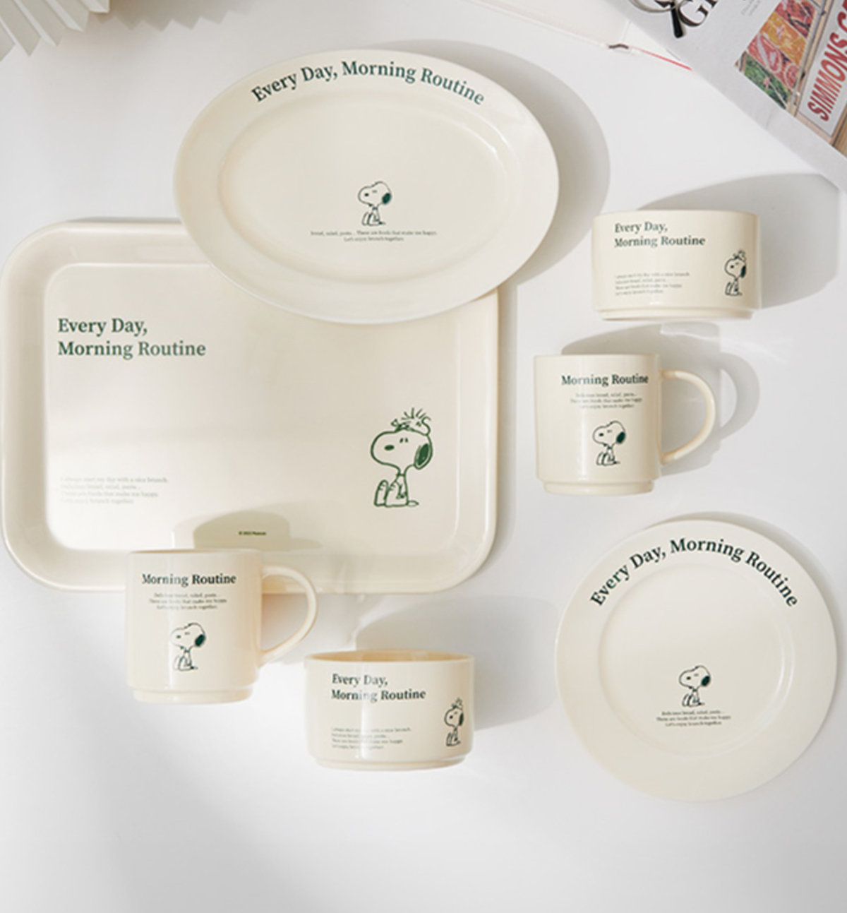 Peanuts Snoopy Round Plate [Lettering Line]