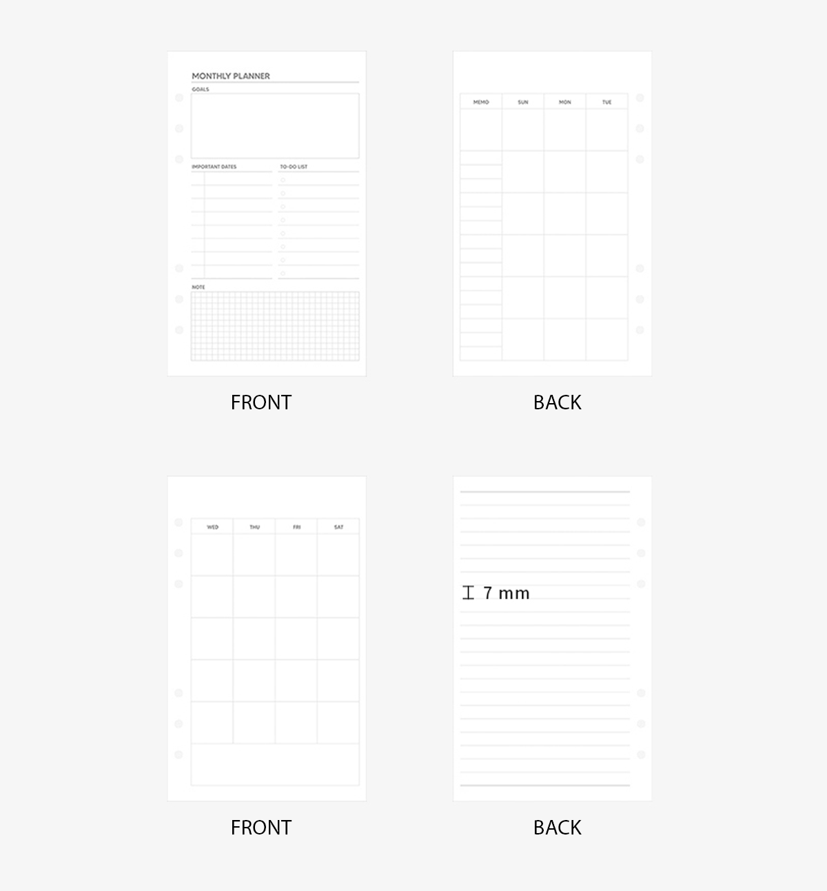 A6 Planner Refill [Many Layouts]