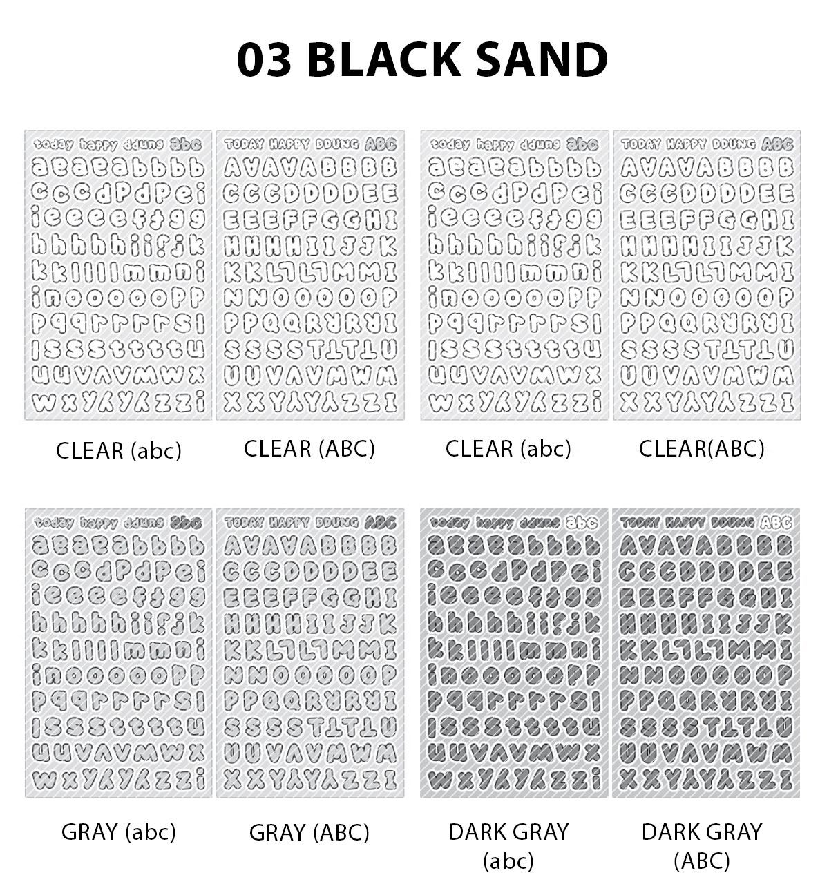 Ddung Alphabet Clear Seal Sticker Pack