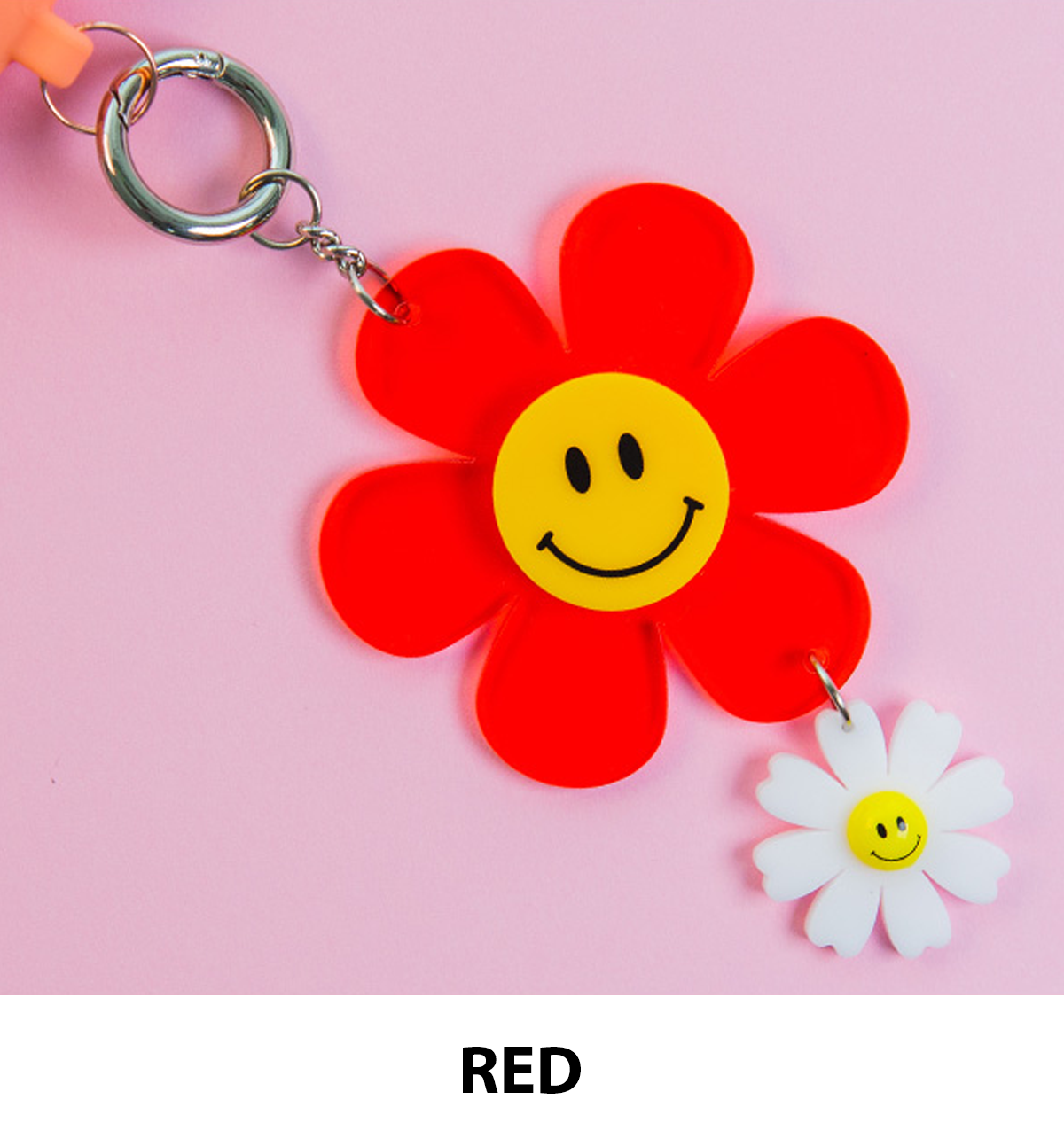 Smiling Flower Acrylic Keyring