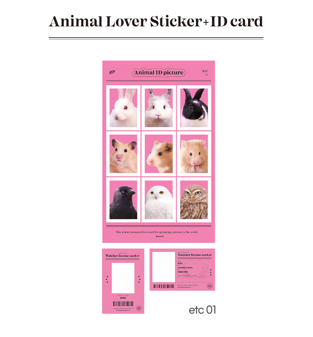 Animal Love Sticker [+ID Card]