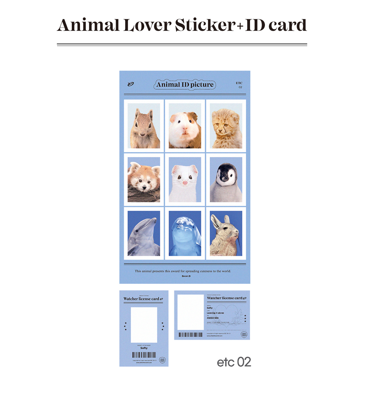 Animal Love Sticker [+ID Card]