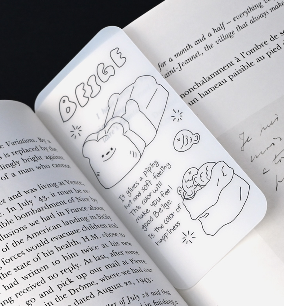 Little Doodle Acrylic Hard Bookmark [Black]