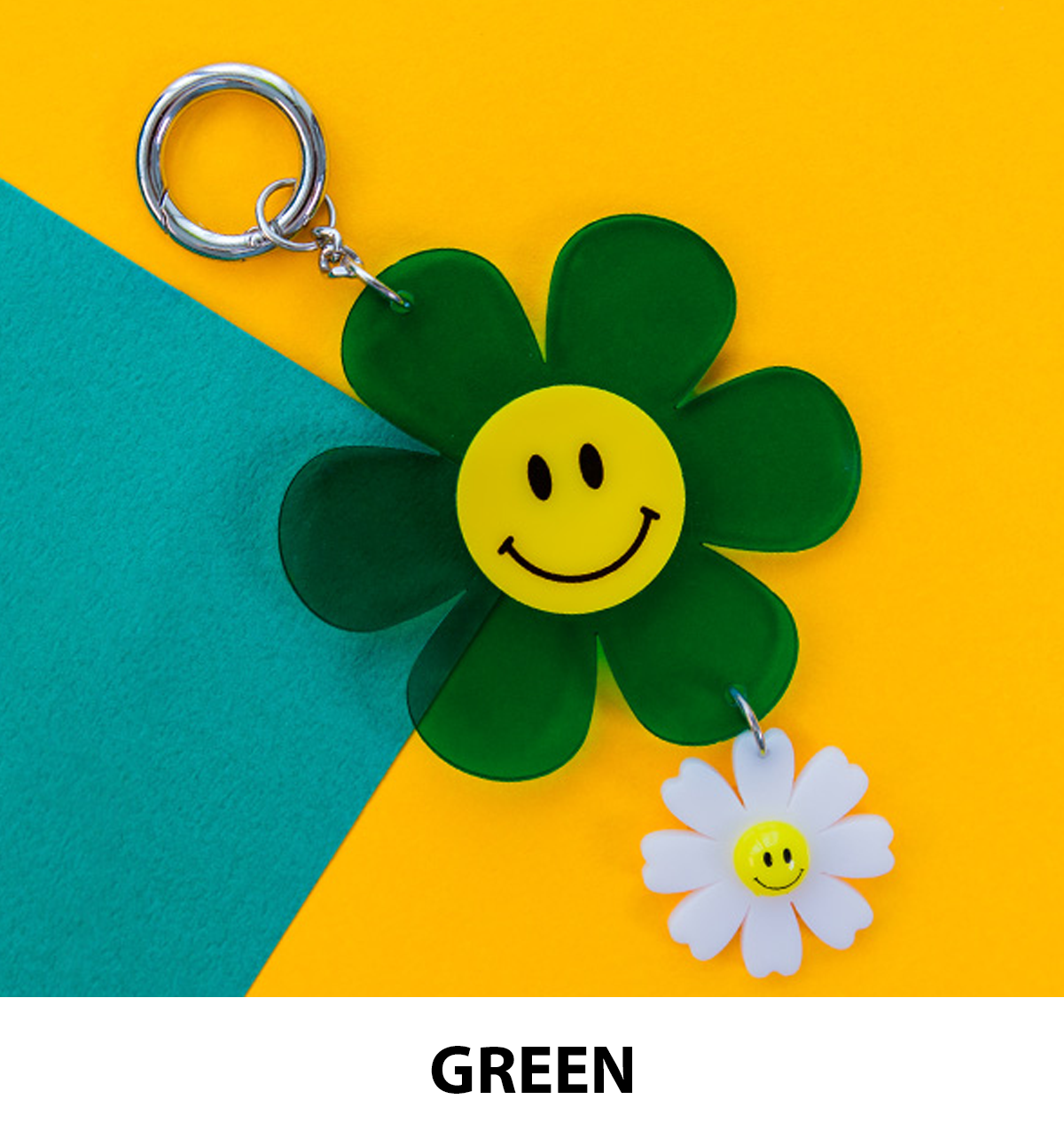 Smiling Flower Acrylic Keyring