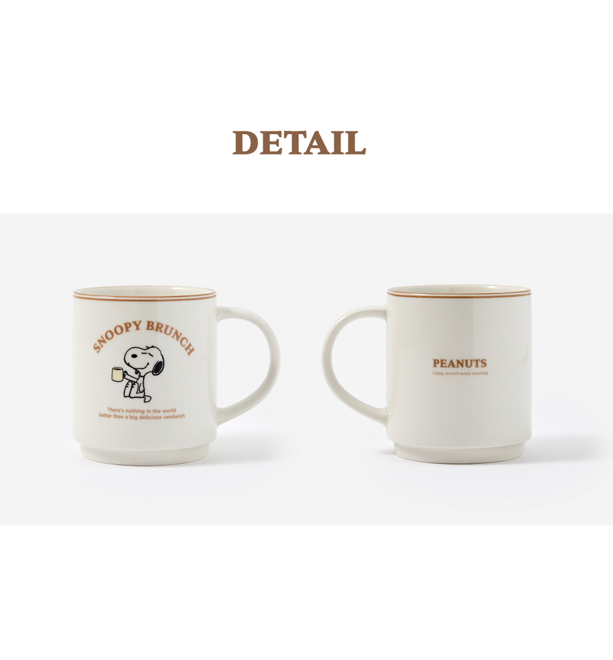 Peanuts Snoopy Mug Cup [Brown Line]