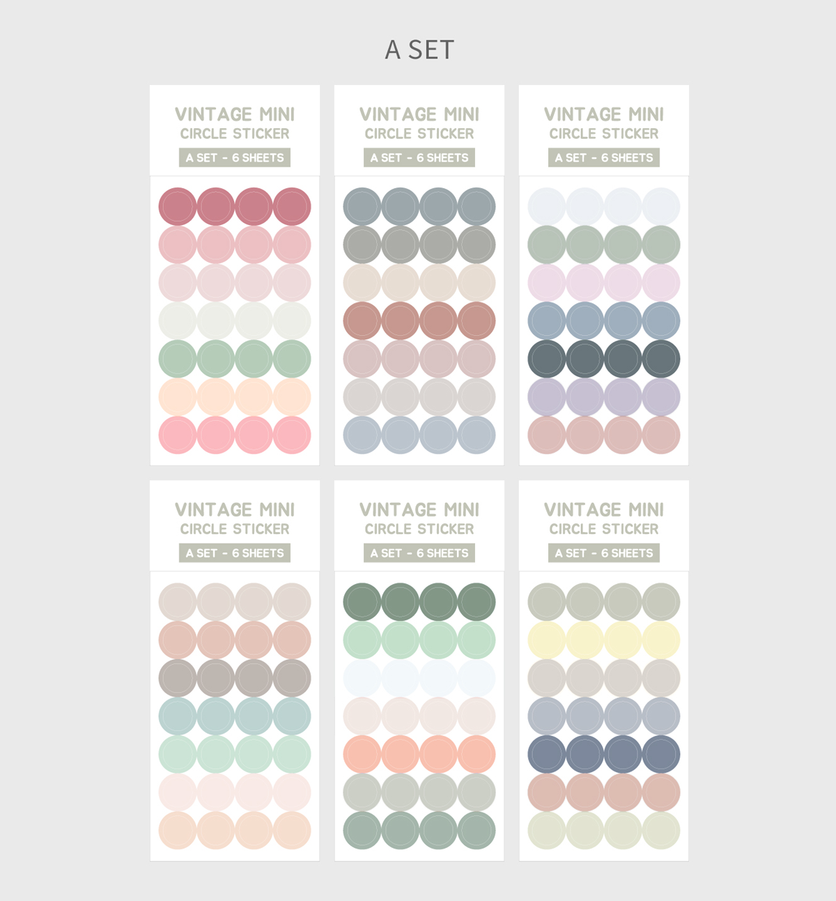 Vintage Mini Circle Sticker Set