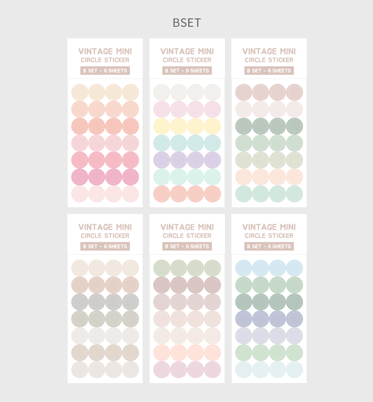 Vintage Mini Circle Sticker Set