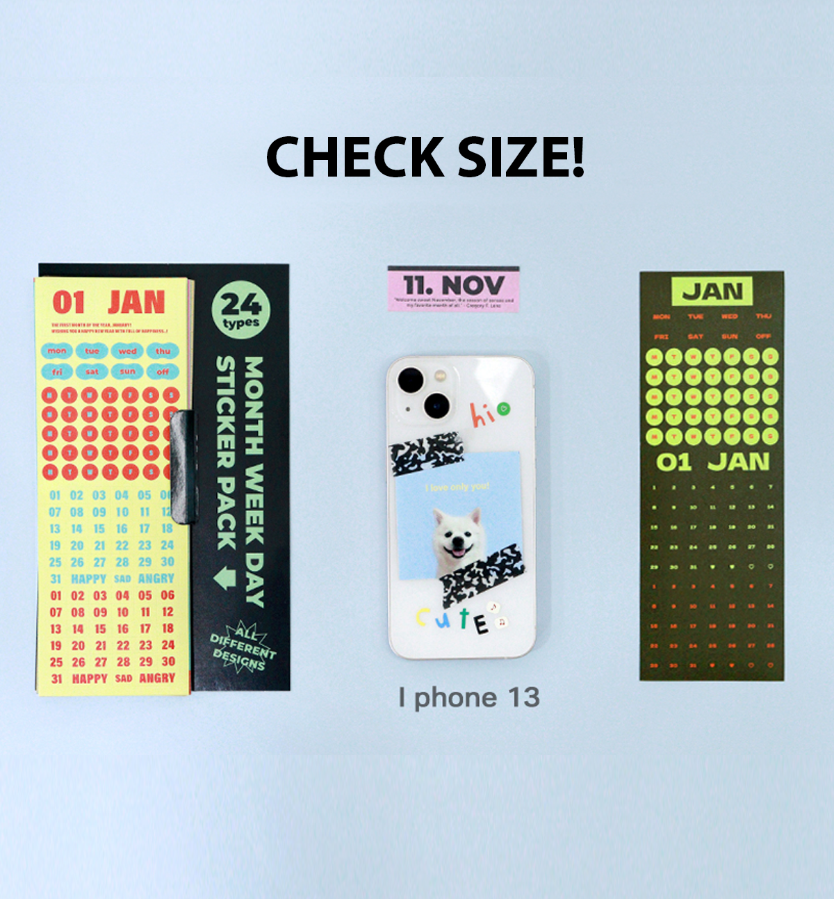 Month Week Day Sticker Pack [24 Sheets]