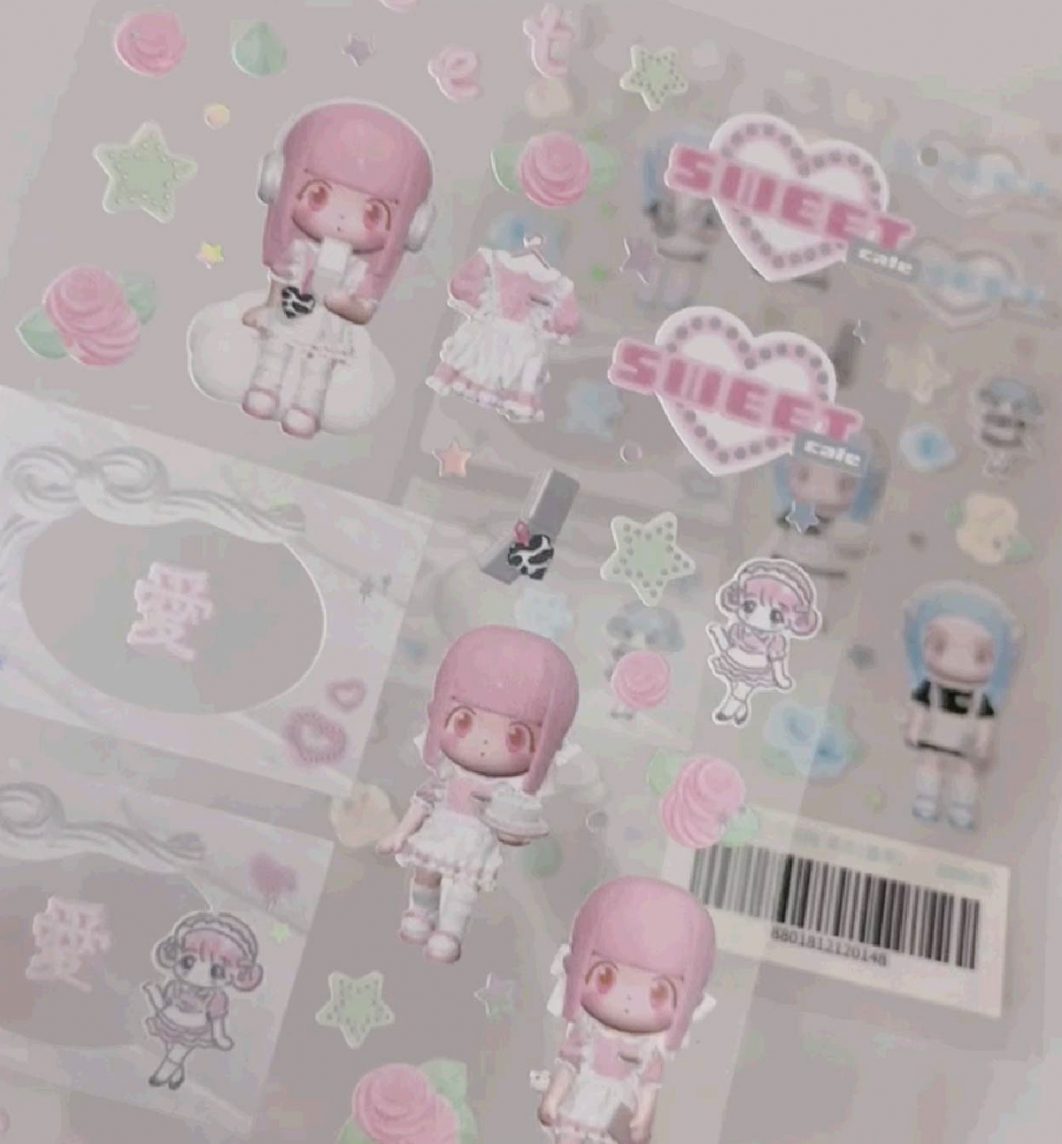 Creamy Rose Pink Seal Sticker