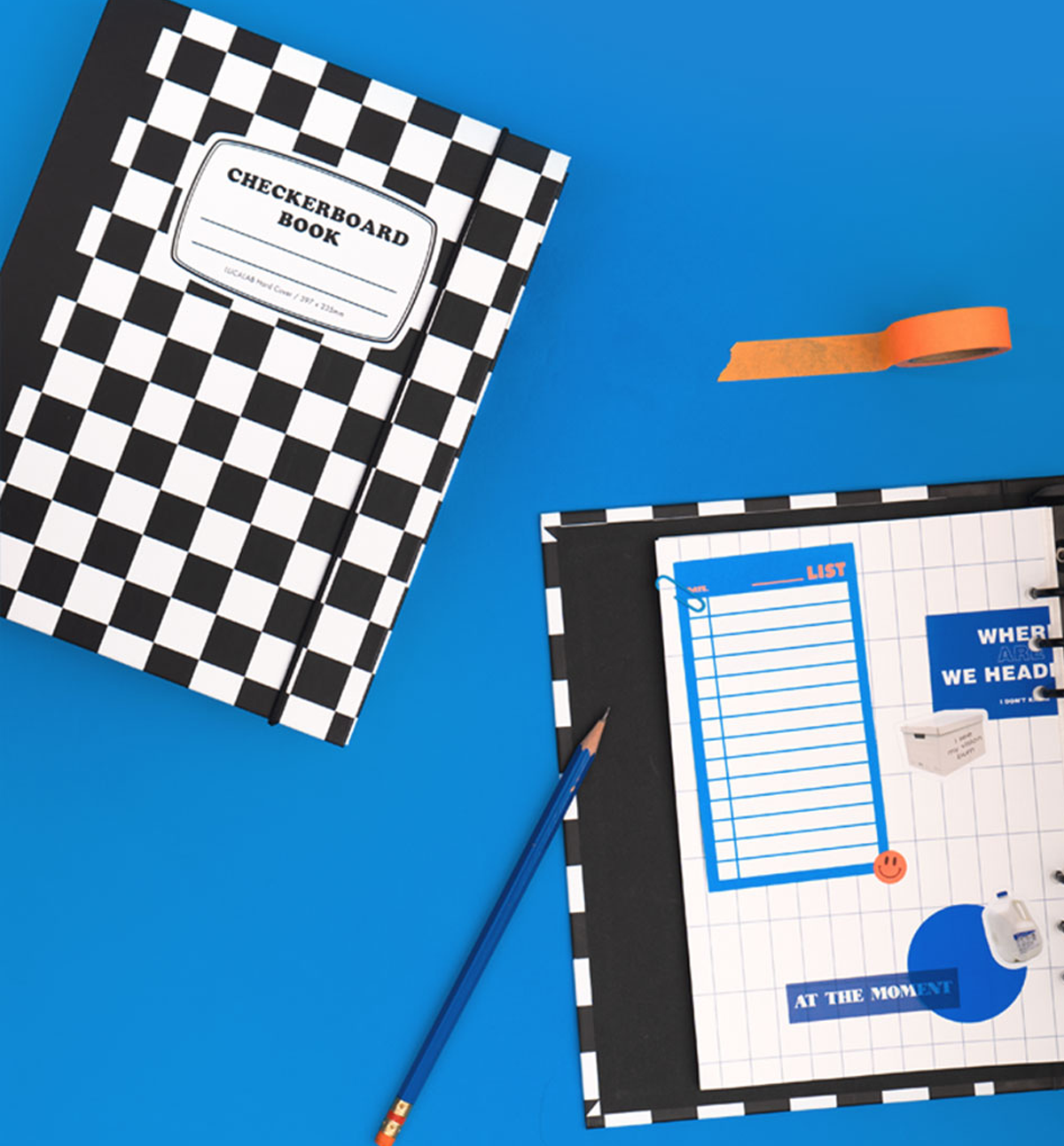 A5 Checkboard Hard Cover + Elastic [LAST STOCK]