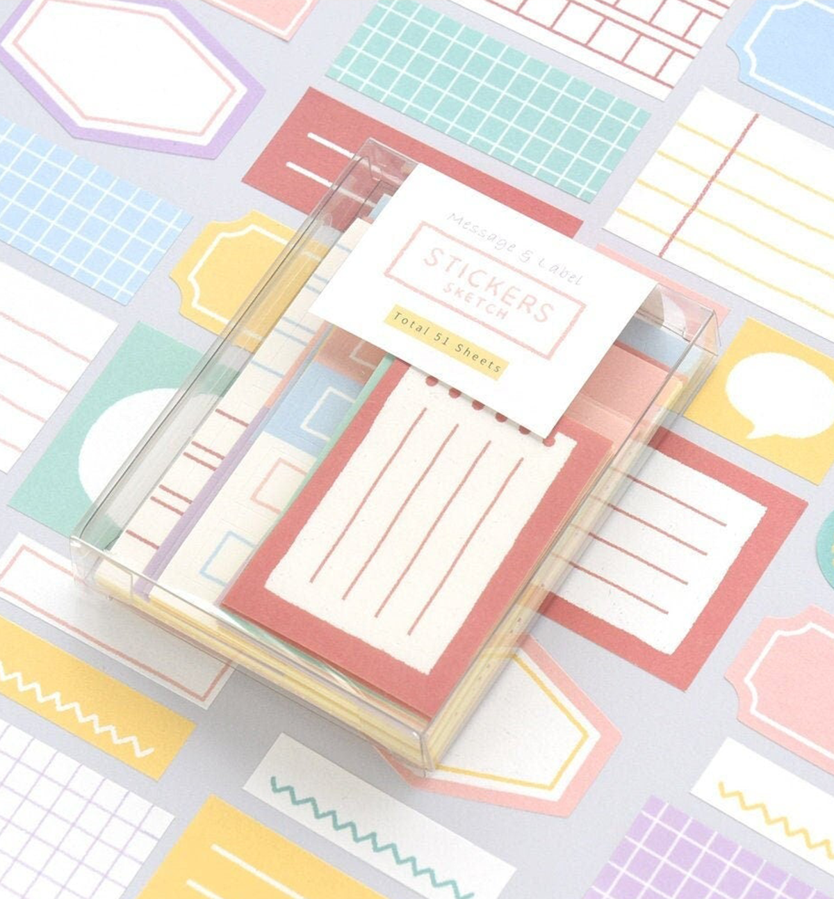 Message & Label Sticker Set Sketch [51 Stickers]