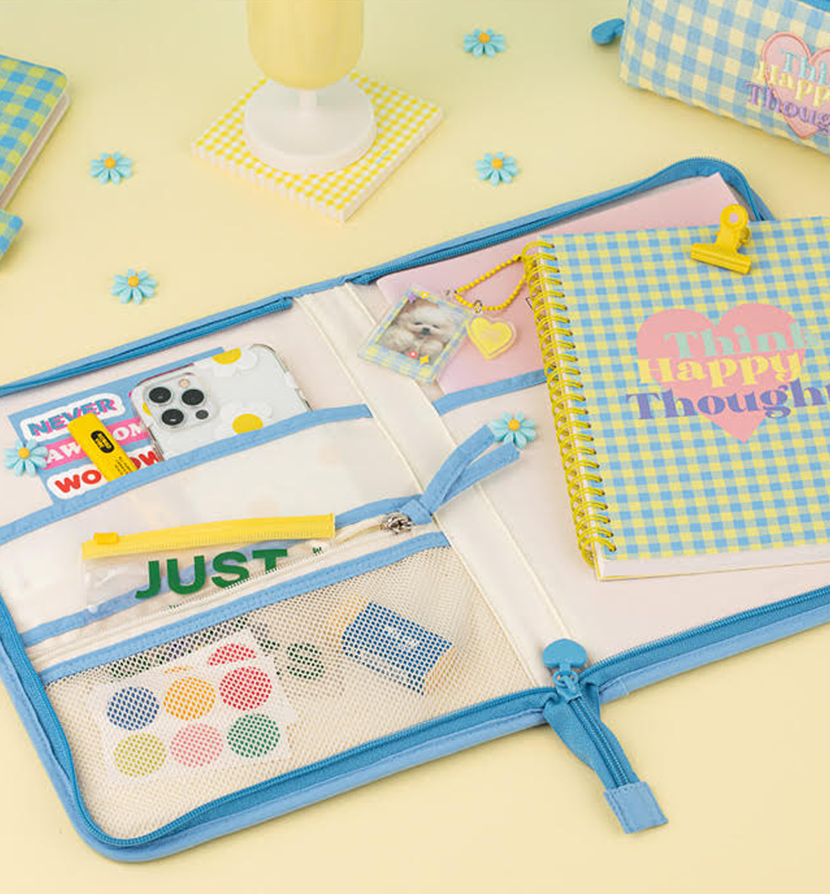 Checkered Book Pouch