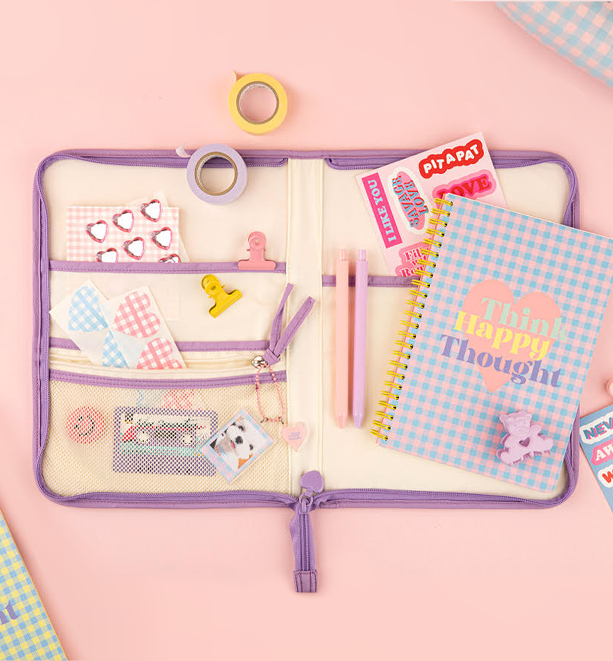 Checkered Book Pouch