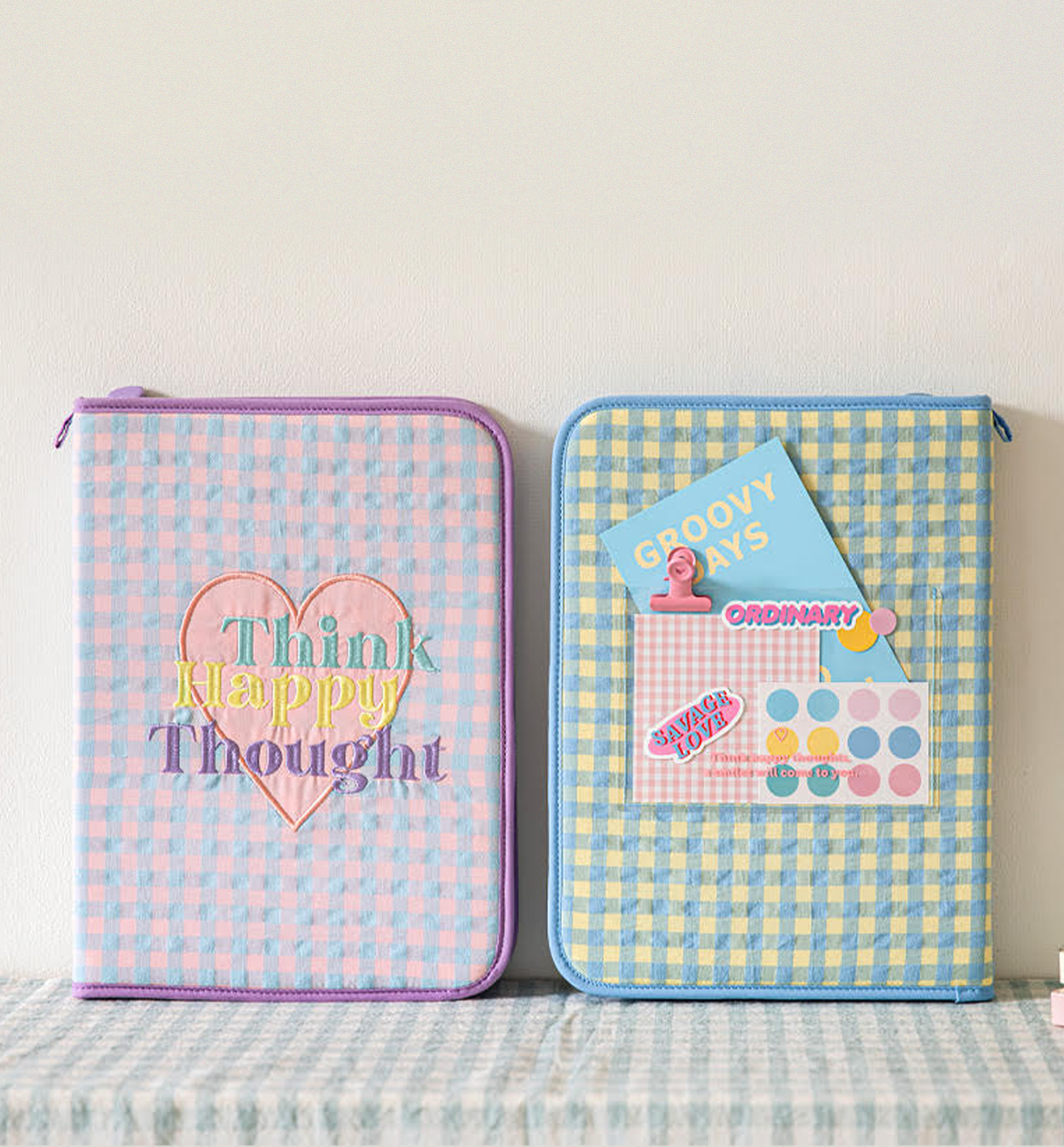 Checkered Book Pouch