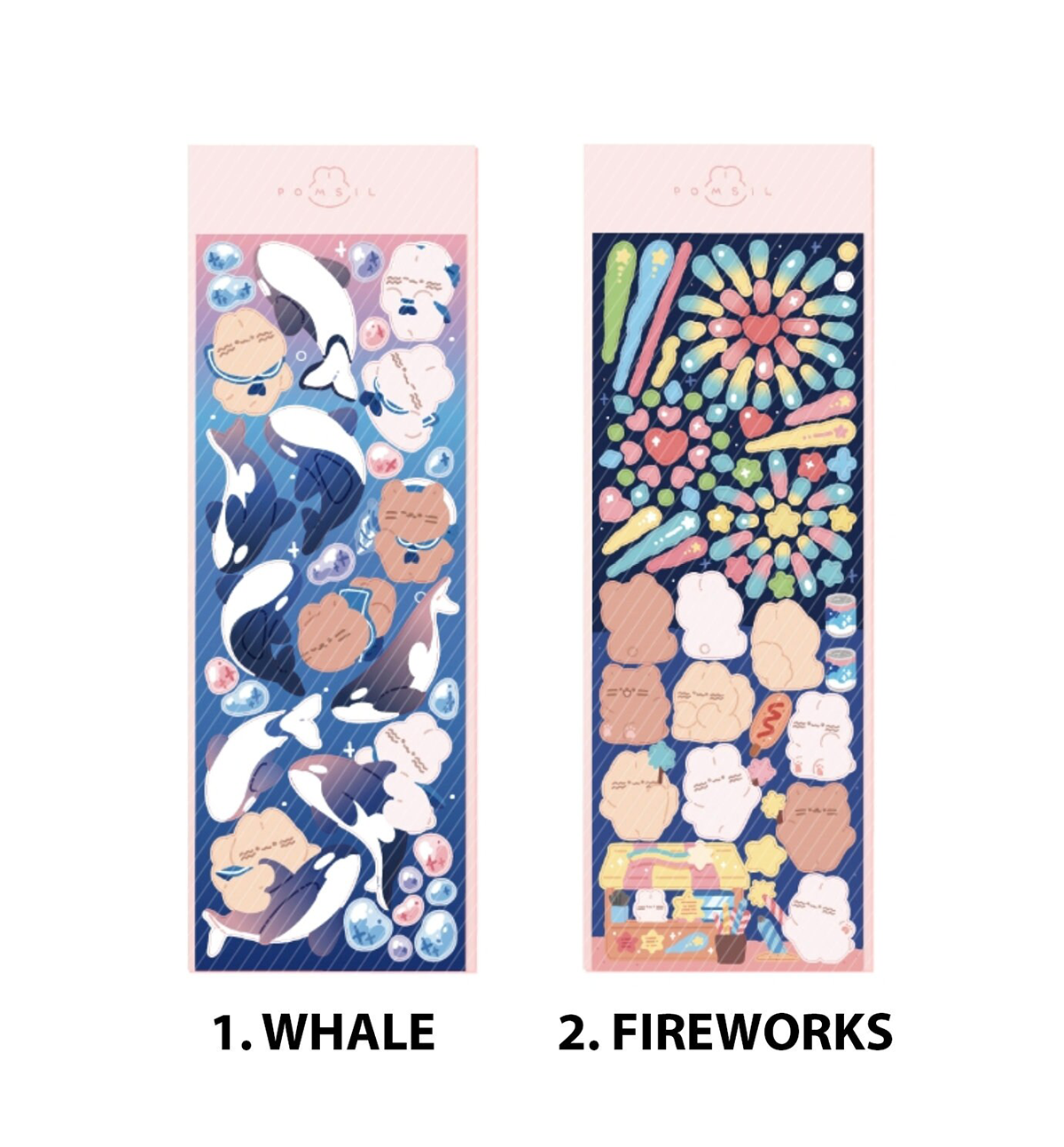 Whale & Fireworks Seal Sticker