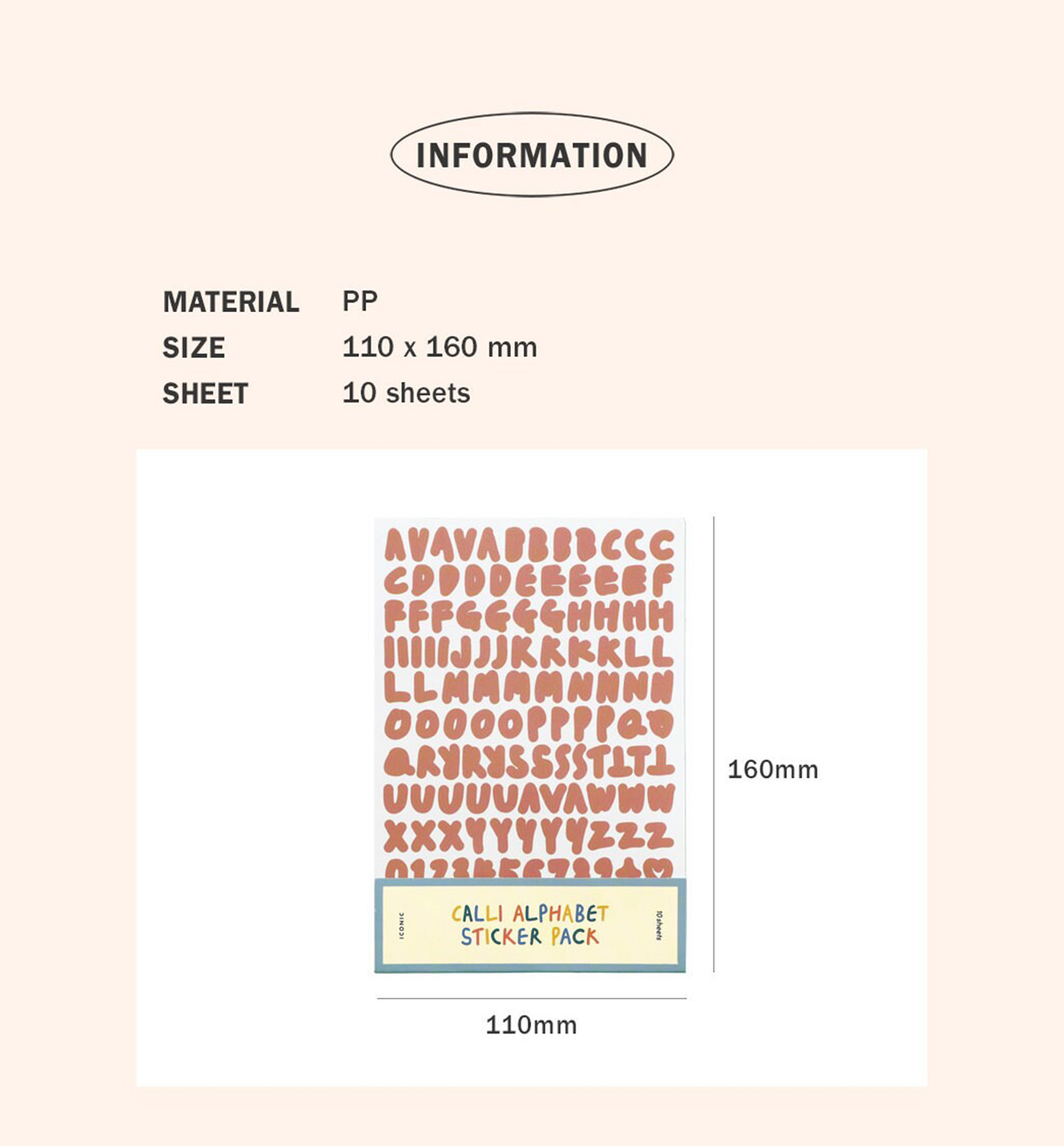 Calli Alphabet Number [10 Sticker Pack]