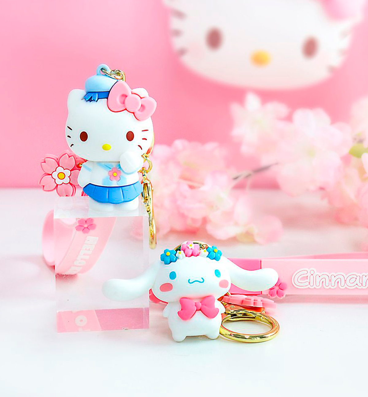Sanrio Character Flower Figure Keyring