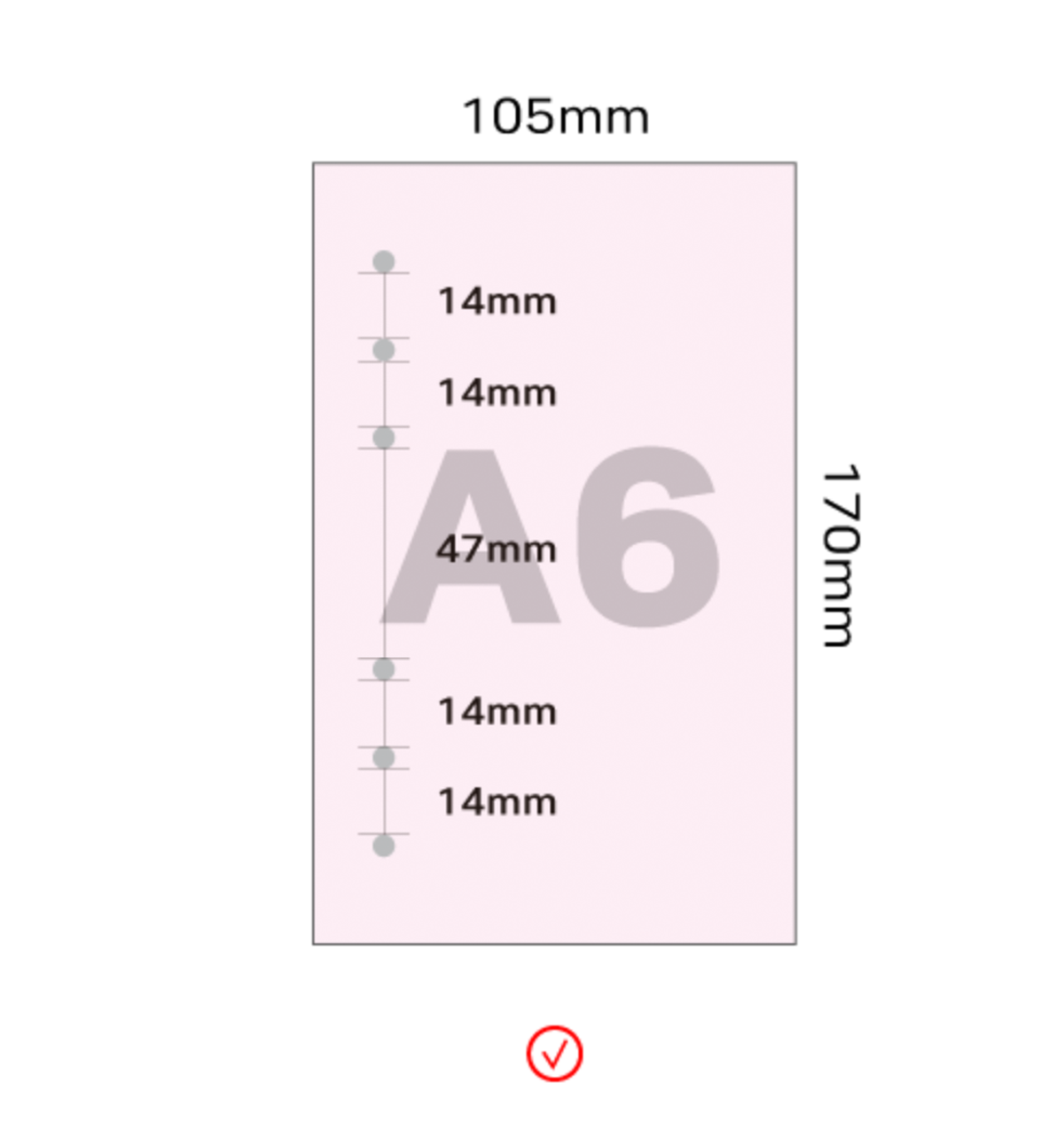 A6 Pink Heart Paper Refill