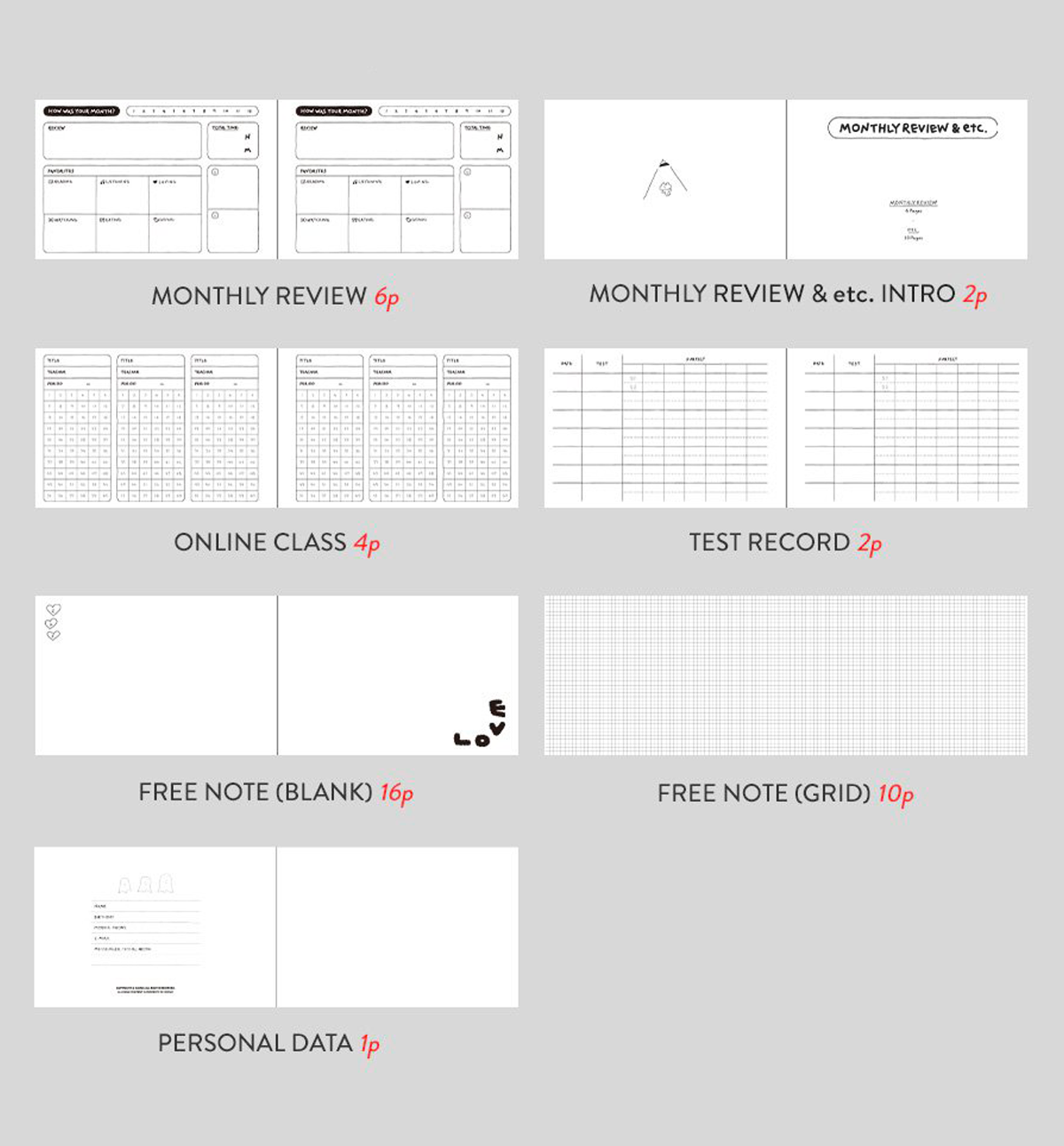 Doodle Study Planner [6 Months]
