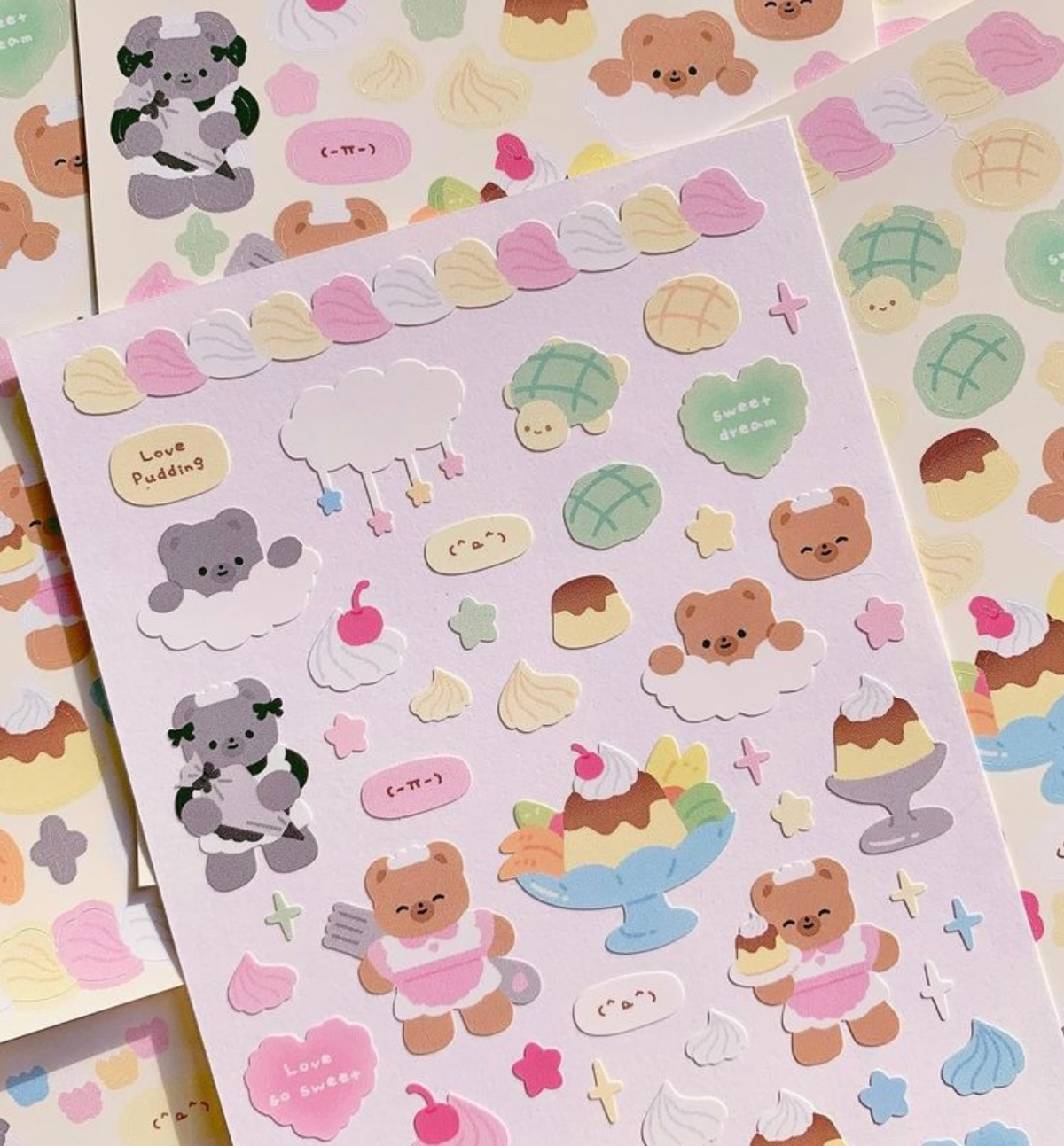Cream Bear Big Seal Sticker