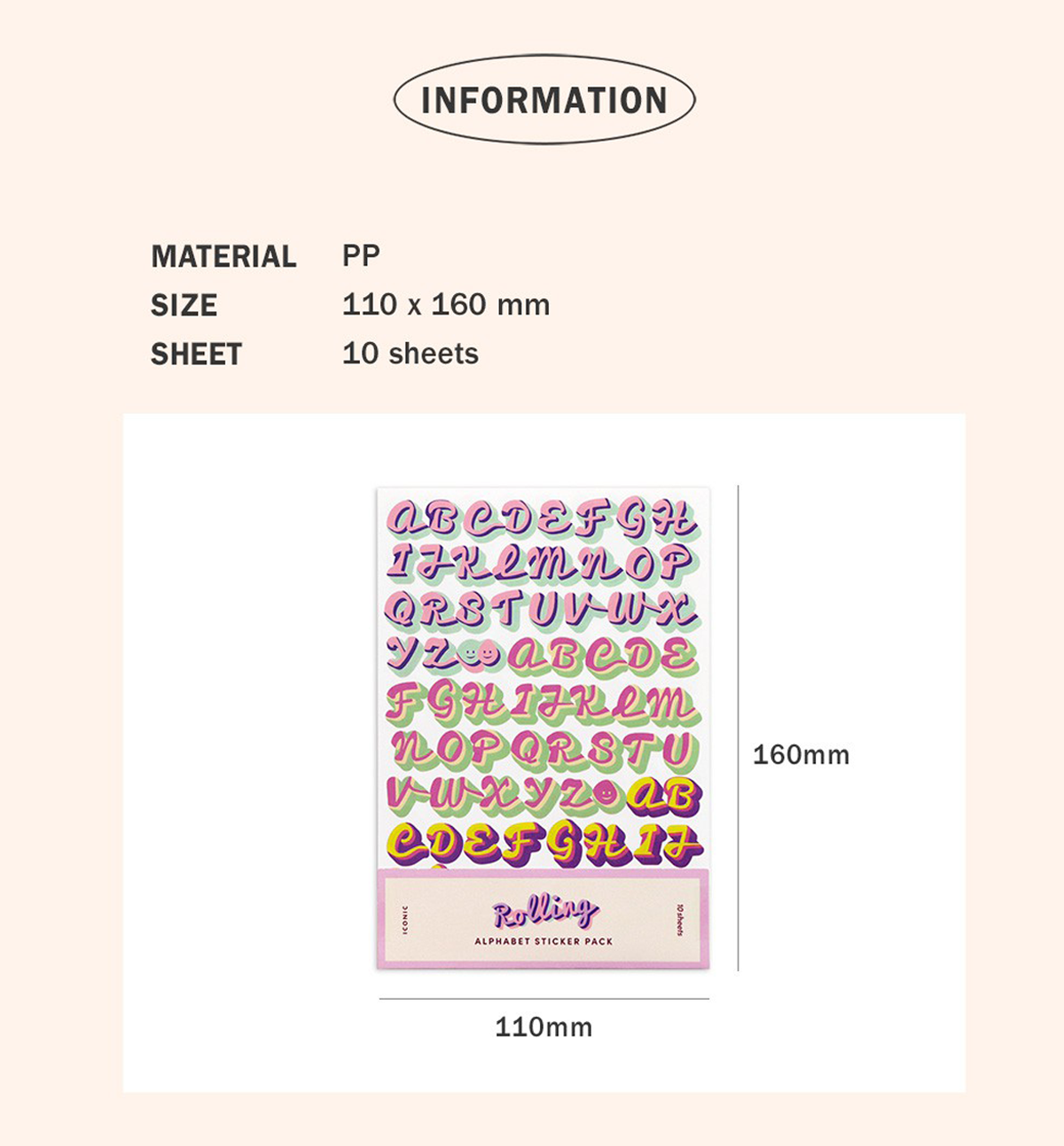 Rolling Alphabet Sticker Pack [10 Sheets]