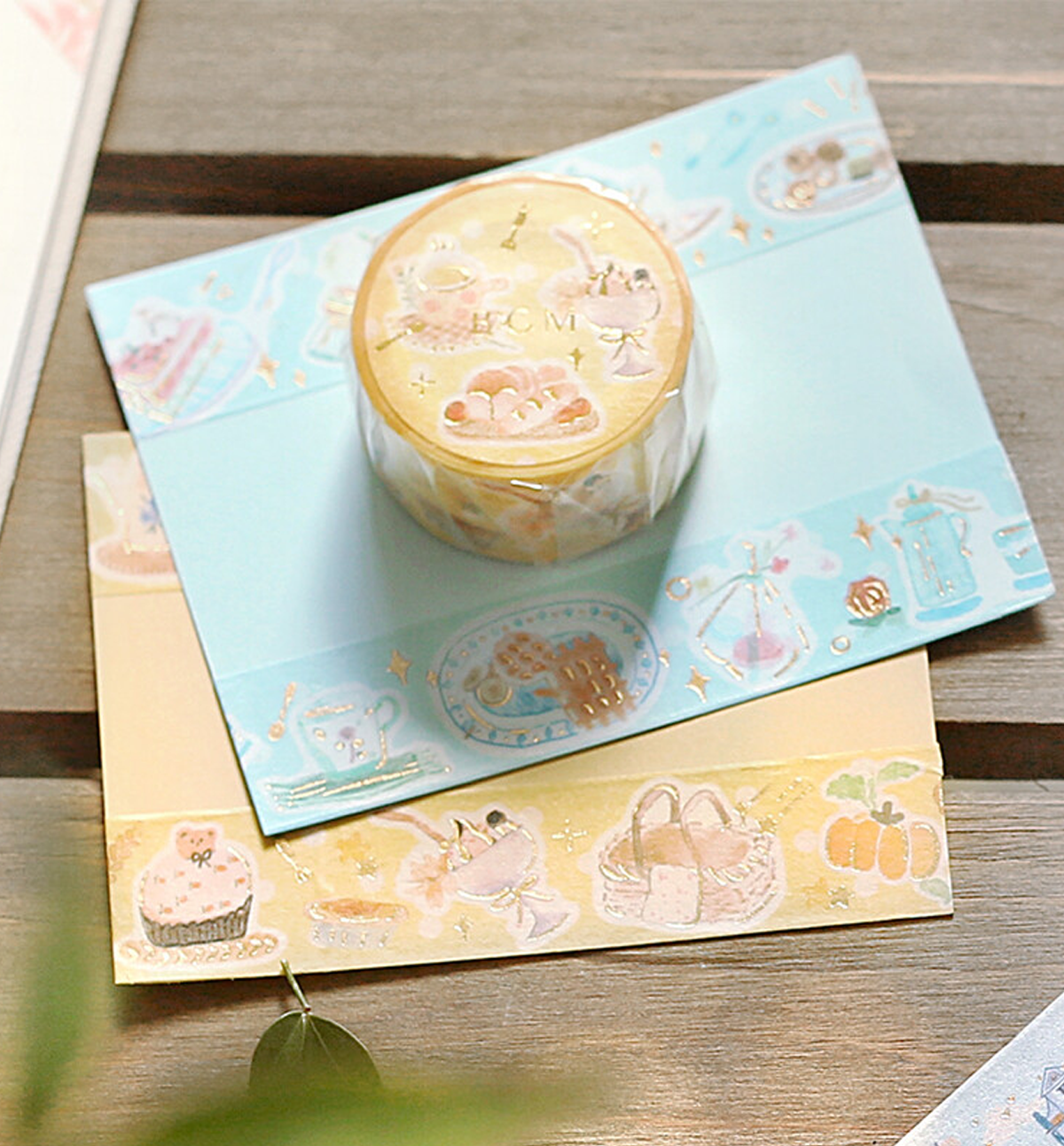Aozora Tea Time Washi Tape [Foil Stamping]